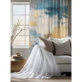 Absstract Color Block Sheer Curtains 63 Inch Long 1 Panel Gold Blue ...