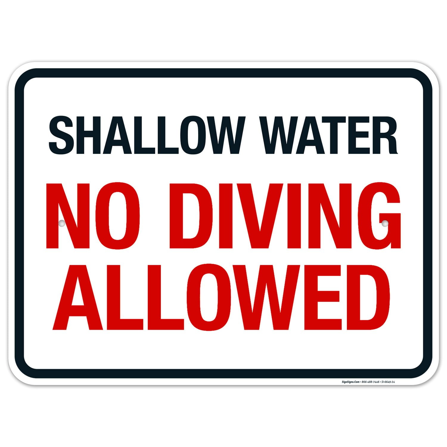 Shallow Water Sign, Pool Sign, - Walmart.com