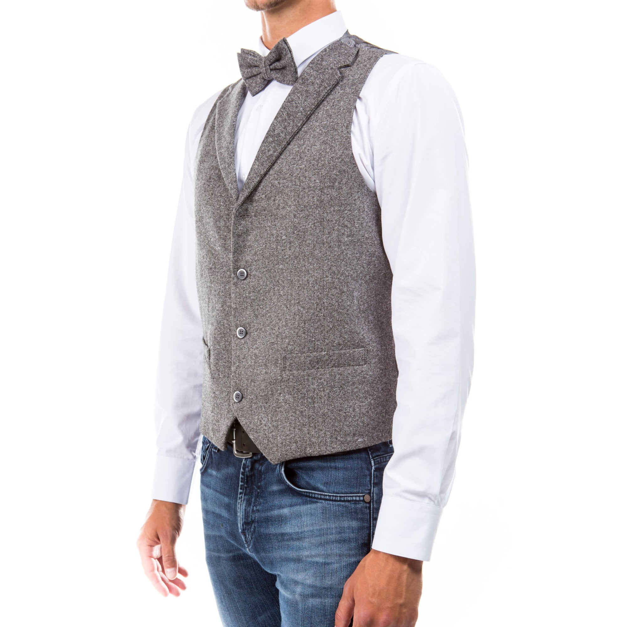 SA Hybrid Fit Tweed Collared Vest, Grey - Walmart.com
