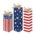 4Th Of July Wooden Candle Holders Set, Red White Blue Star Striped ...