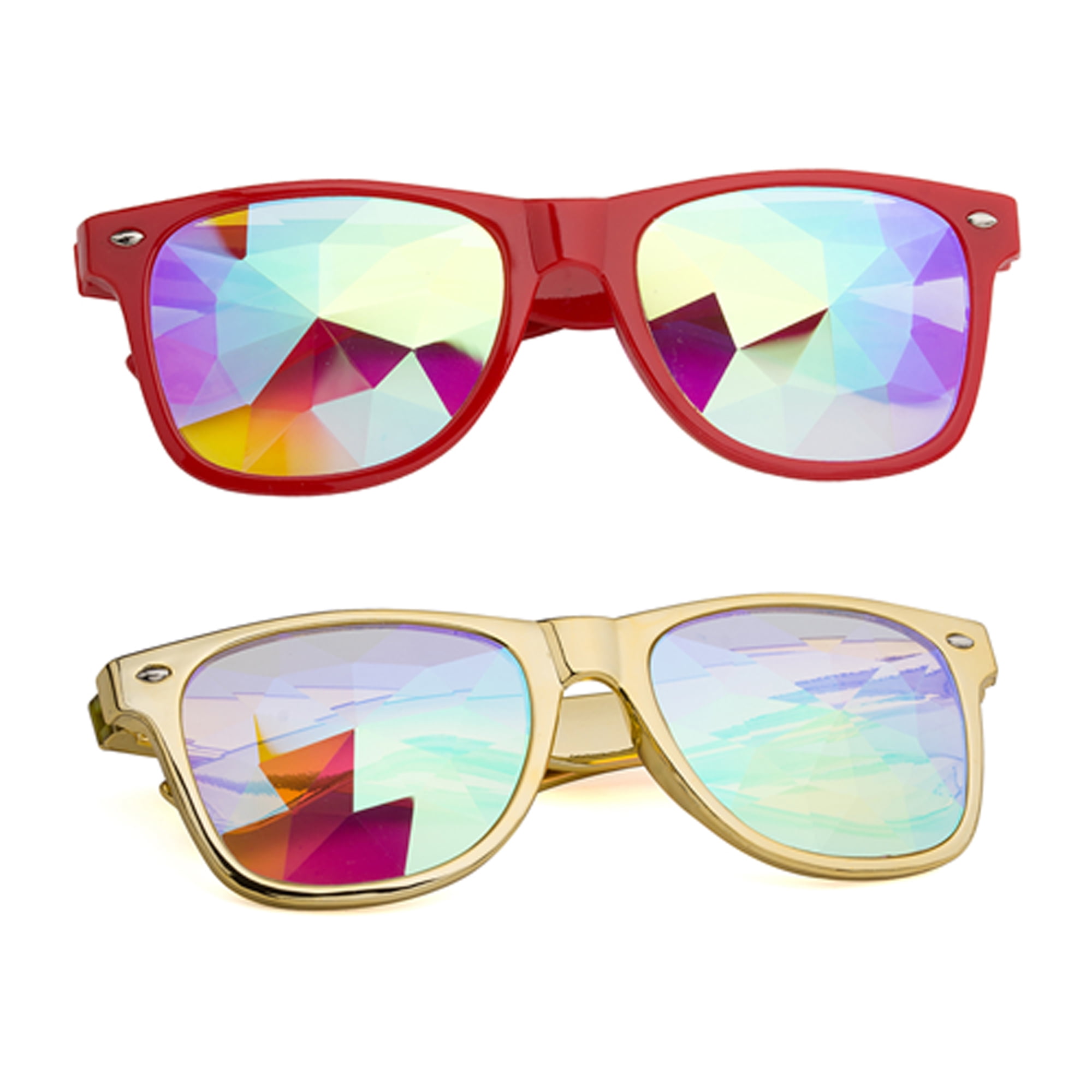 LELINTA 1/ 2Packs Fashion Rainbow Kaleidoscope Glasses Prism Sunglasses ...