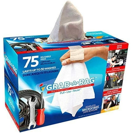 Set of 2 GRAB.A.RAG | Multi Use Cleaning Rags 75 Count Super Absorbent ...