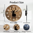 Deer Silhouette Wall Clock Non-Ticking Clocks Round Decorative Wall ...