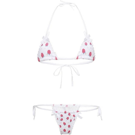 Women's Cute Strawberry String Thong Underwear Japanese Anime Cosplay ...