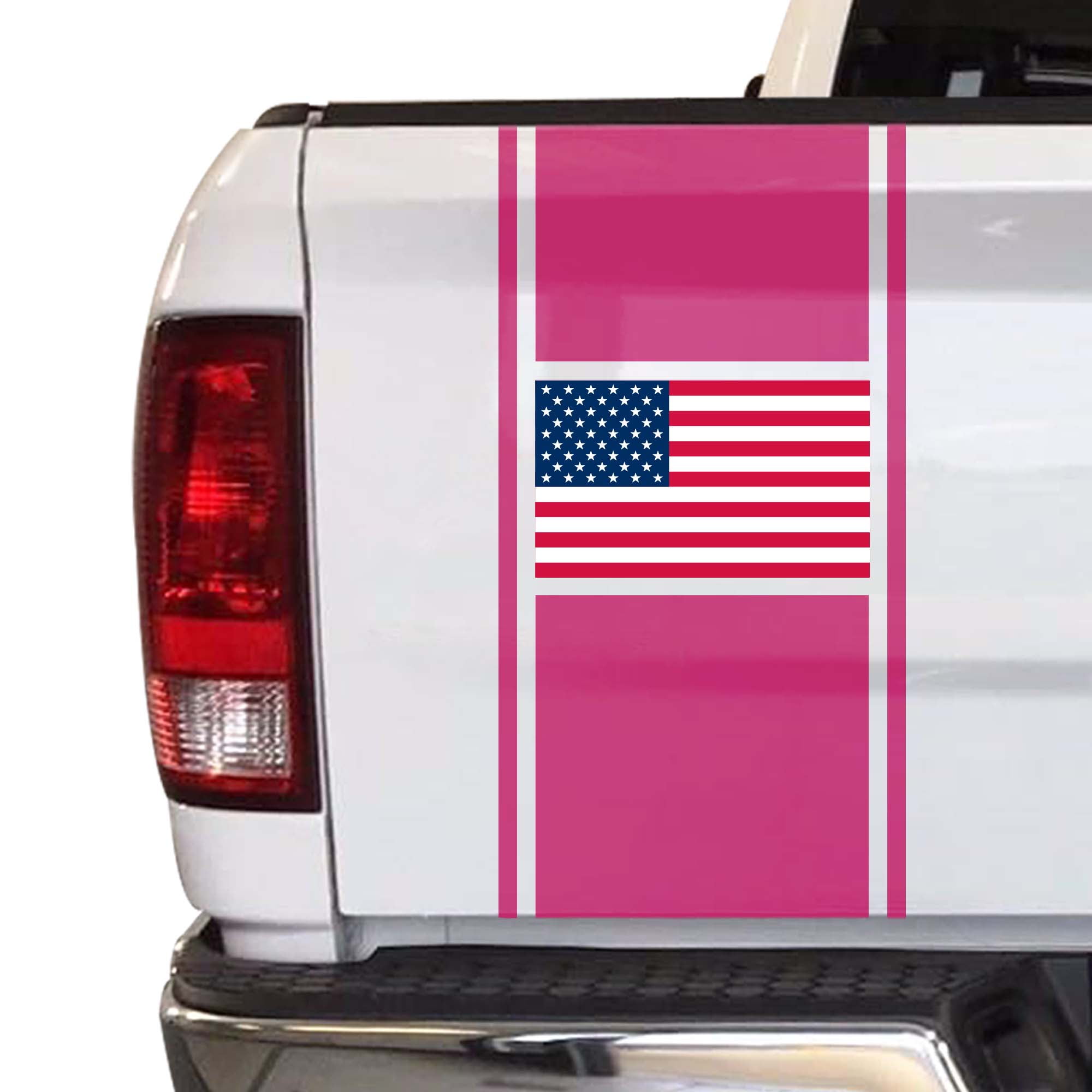 American USA Flag Racing Stripes Truck Tailgate Vinyl Decal Sticker ...