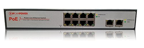 IPCamPower 8 Port POE Network Switch W/ 2 Additional Uplink Ports ...