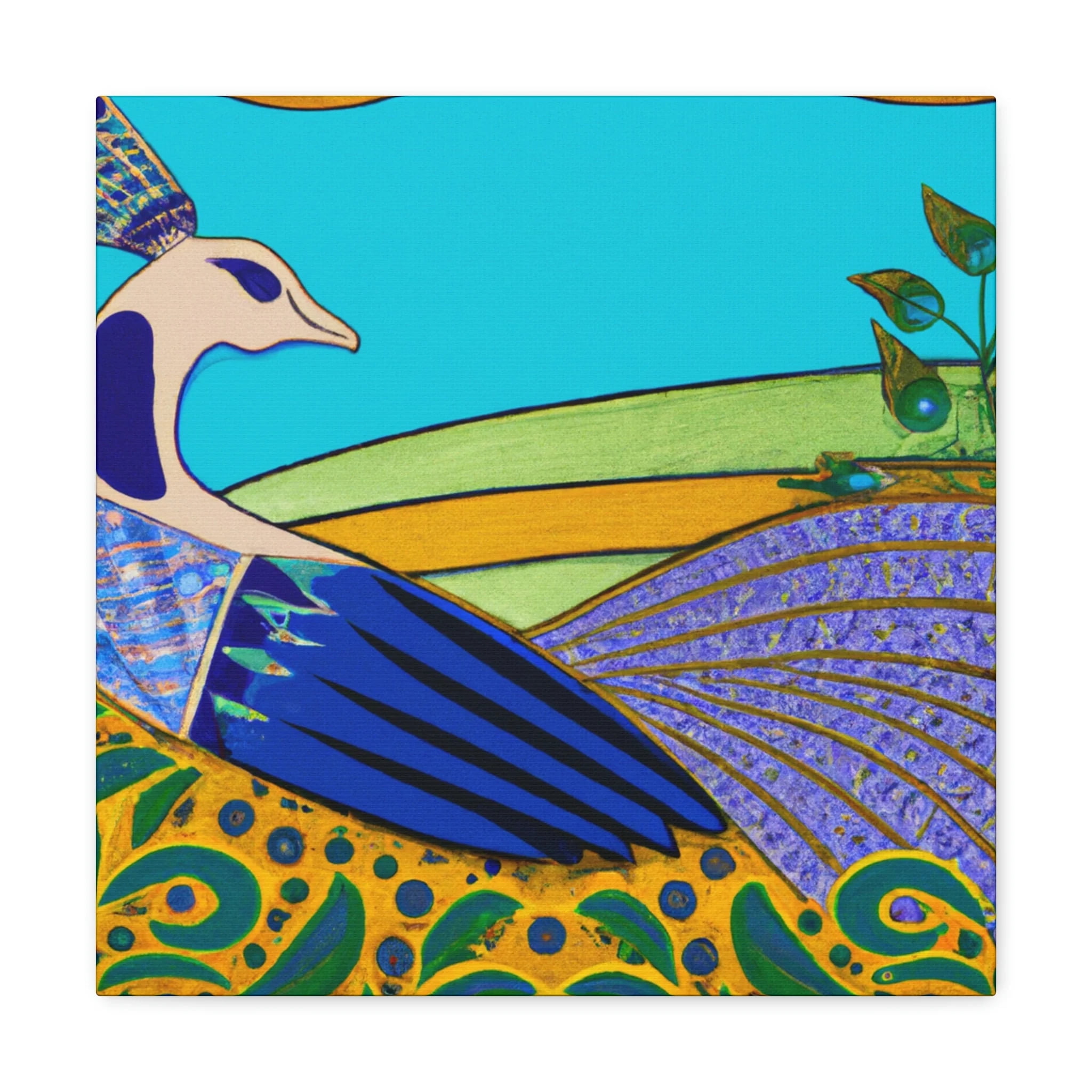 Peacock in Art Deco - Canvas - Walmart.com