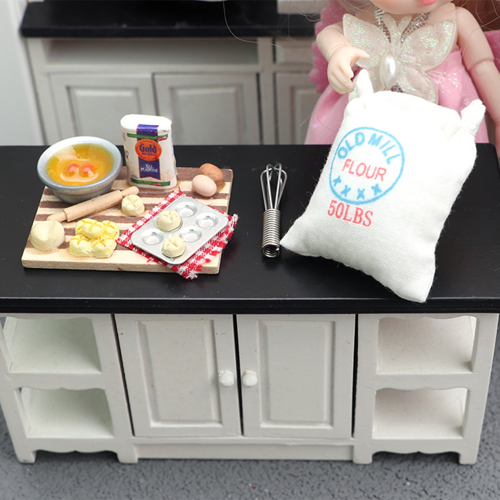 Hesroicy 1 Set 1:12 Dollhouse Kitchen Toy Simulated Delicate Texture ...