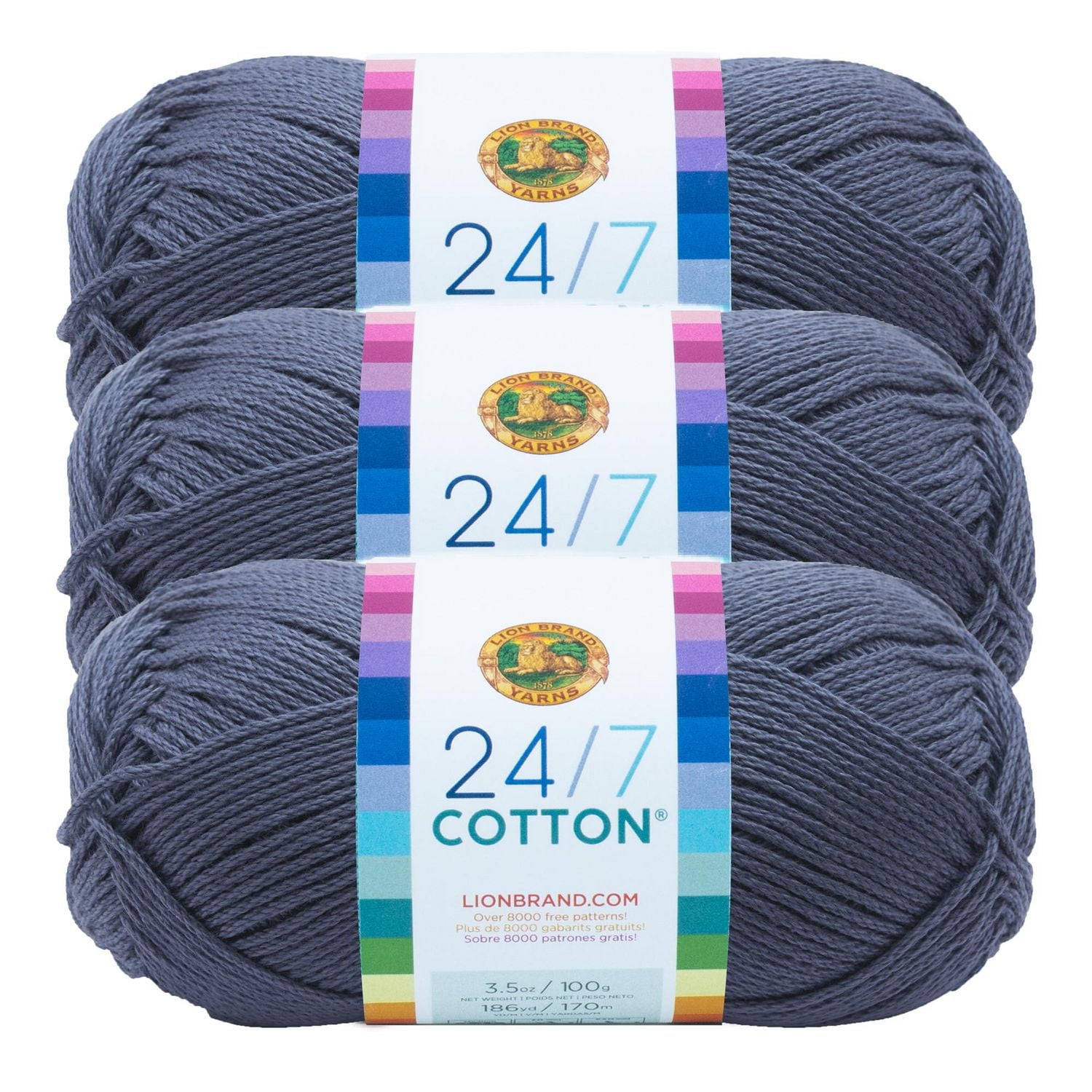 Click here for Lion Brand 24/7 Cotton Yarn #4 Medium/Worsted Cott... prices