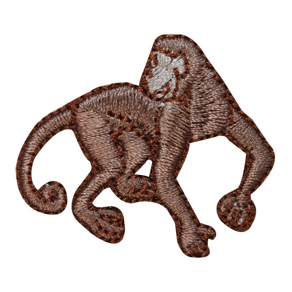 ID 1639B Monkey Walking Patch Chimp Jungle Animal Embroidered Iron On ...