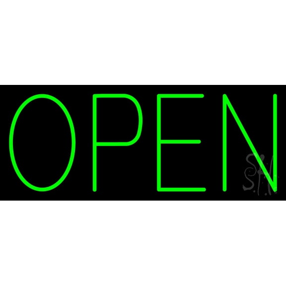 Yellow Border With Green Open LED Neon Sign 13 x 24 - inches, Black ...