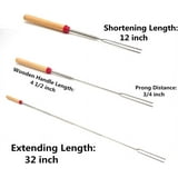 Best 12 PACKS 32" Marshmallow Roasting Sticks Set of 8 BBQ Skewers, Smores & Hot Dog Fork with ...