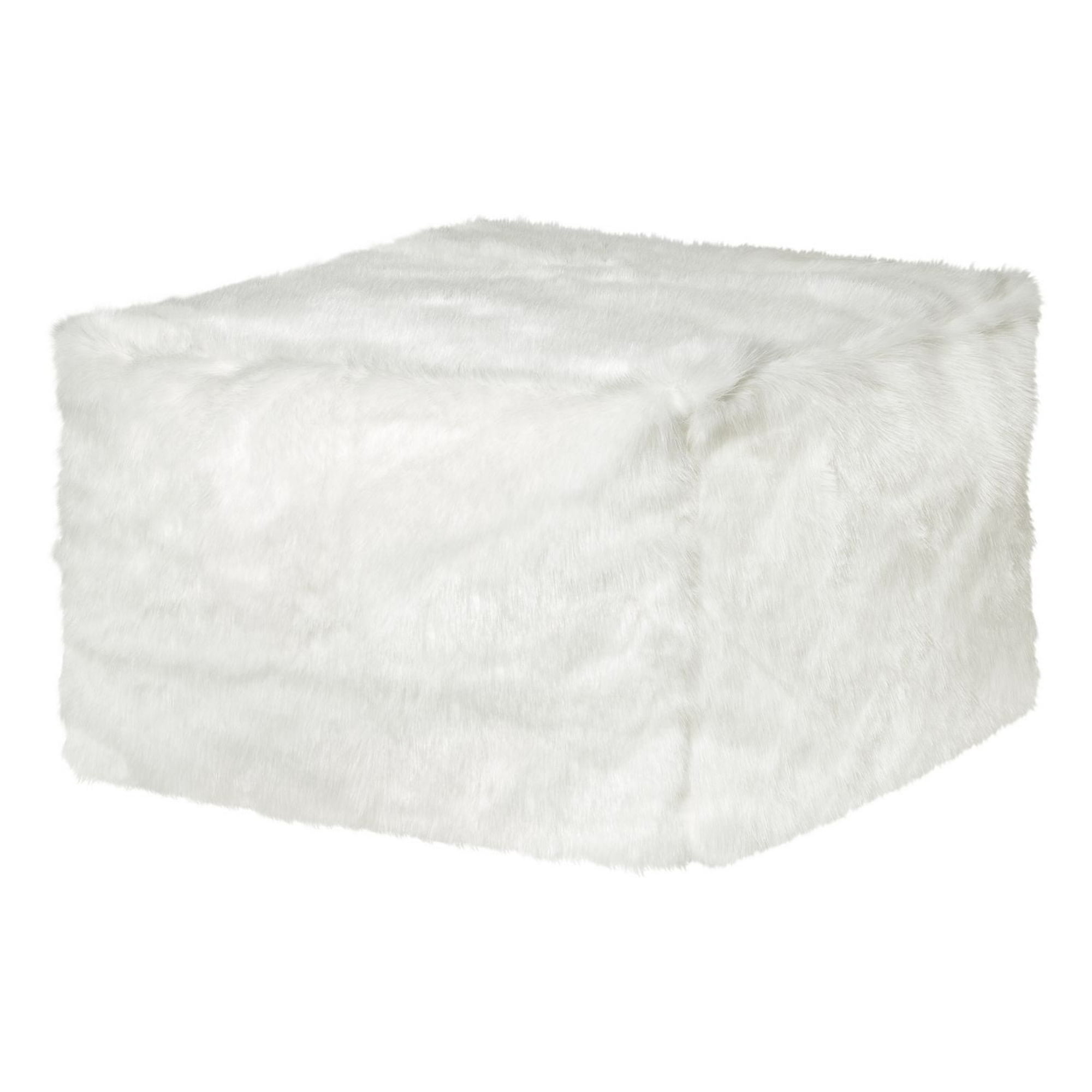 Click here for Loft Winterfell Faux Fur Ottoman - White Accent Po... prices