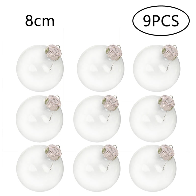 6/9/16pcs Plastic Clear Transparent Ball 6/8/10CM Open Bauble Christmas ...