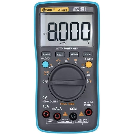 Digital Multimeter,BSIDE Digital Multimeter AC DC Voltage Current 8000 ...