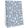 Blue Paw Print Canvas Wall Art for Living Room, Classic Blue White ...