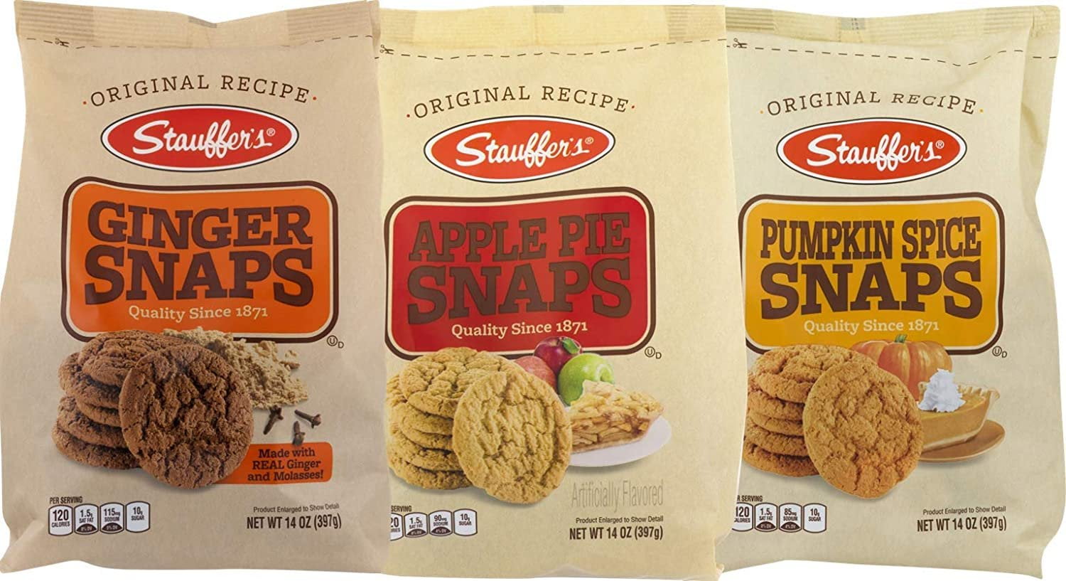 Stauffer's Snap Cookie Combo Apple Pie Snaps, Ginger Snaps, Pumpkin ...