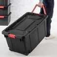 8-Pack Industrial Tote, Heavy-Duty Storage Bins w/Lids and Wheels, 40 ...