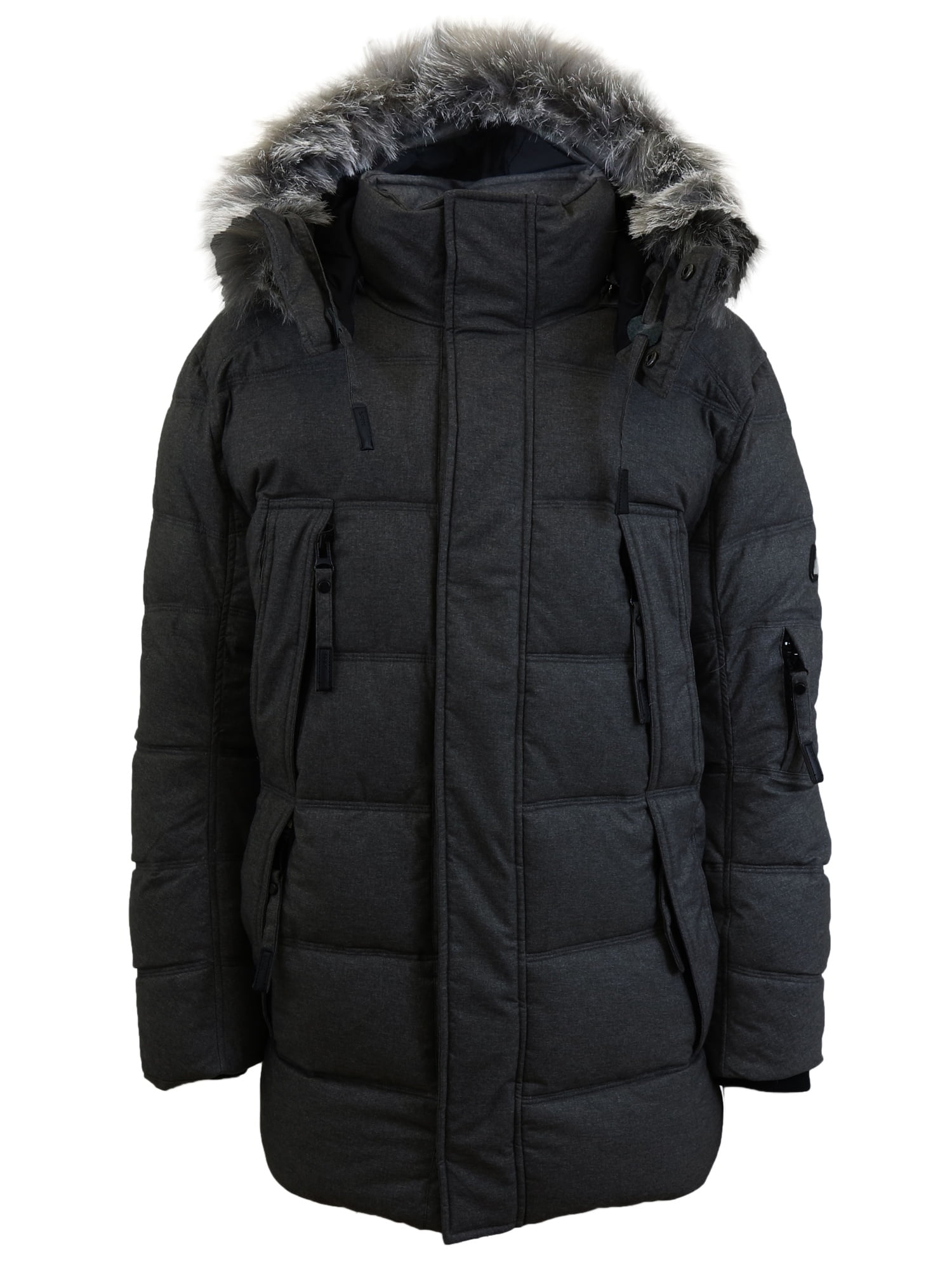 Mens Heavyweight Down Parka Jacket With Detachable Hood