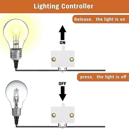 8 Pieces Cabinet Light Switch Automatic Door Contact Switch (white ...