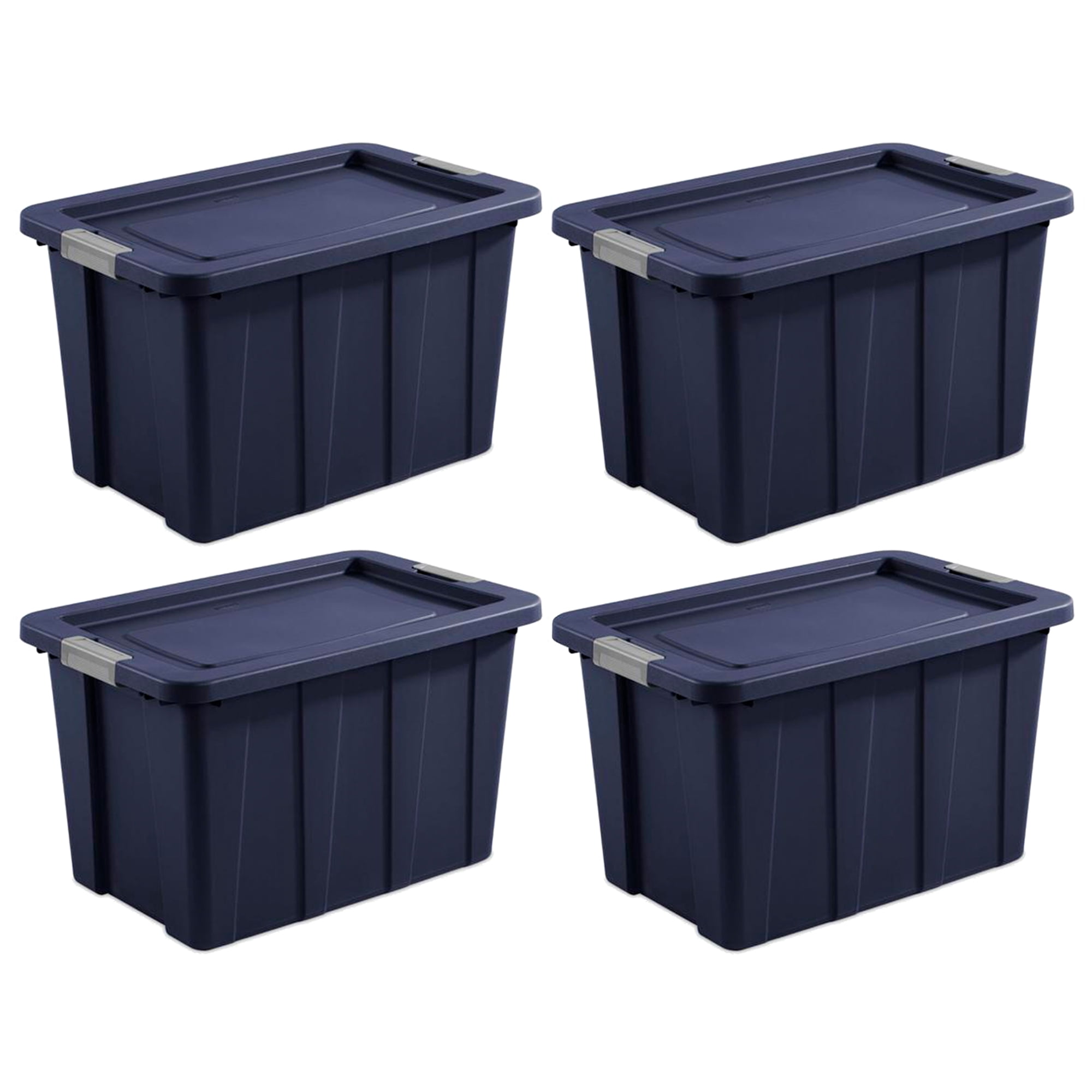 Sterilite Tuff1 30 Gallon Storage Tote Bin w/Latching Lid, Blue (4 Pack ...