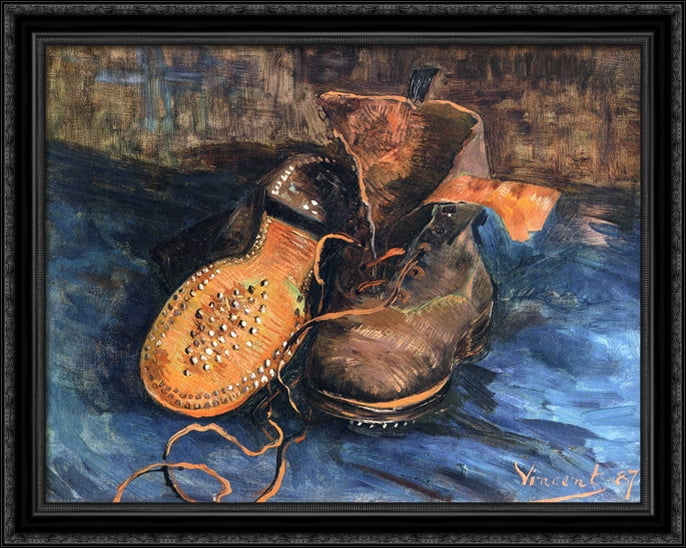 A Pair of Shoes 32x28 Large Black Ornate Wood Framed Canvas Art by ...