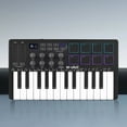 25 Key USB MIDI Keyboard Controller with 8 Drum Pads, Professional Mini Midi Keyboard, Beat ...
