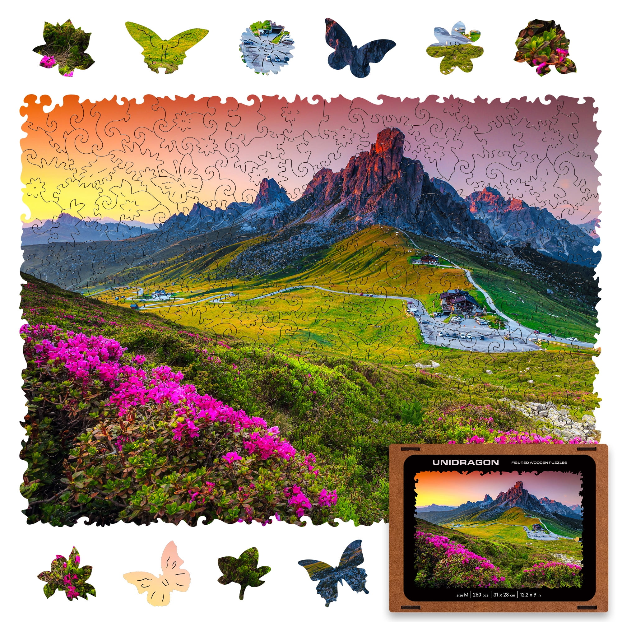 UNIDRAGON Wooden Puzzle Mountain 250 Pieces M Nature View - Walmart.com