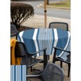Blue White Stripes Square Outdoor Tablecloth with Umbrella Hole Lines ...