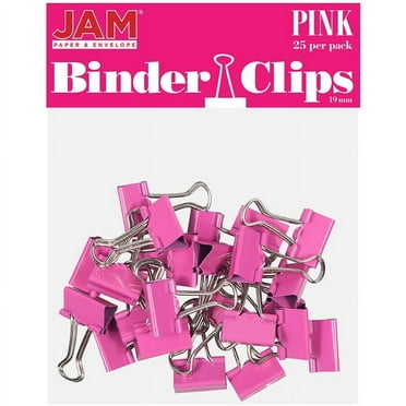 JAM Paper Colorful Binder Clips, Large, 1 1/2 inch (41 mm), Pink, 12 ...