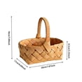 7.9x6.7x3.3" Wooden Woven Basket – Portable Picnic Basket with Handle ...