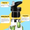 Cactus Pattern Sport Water Bottle for Kids Insulated with Straw for ...