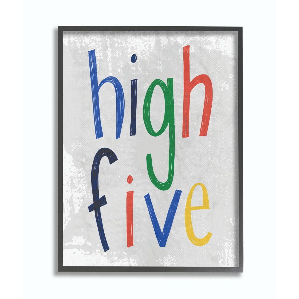 The Kids Room by Stupell Kids Cool High Five Colorful Word Design ...