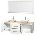 Wyndham Collection Centra 72" Double Bathroom Vanity, Matte White ...