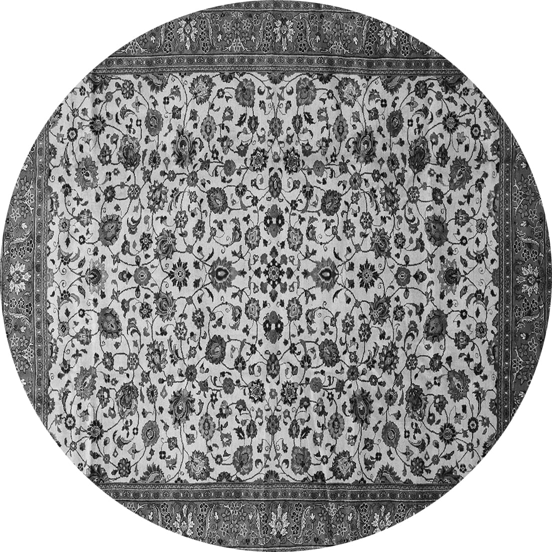 Ahgly Company Indoor Round Persian Gray Traditional Area Rugs, 8' Round ...