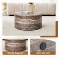 Round Coffee Table, 23.6" Modern Grey Faux Marble Drum Coffee Table ...
