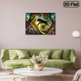 A horizontal 500 - piece paper puzzle. Theme "Leaping Panther". 2D flat ...