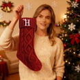 Christmas Knitted Stocking Red Letter Embroidered Stockings Candy Gift ...