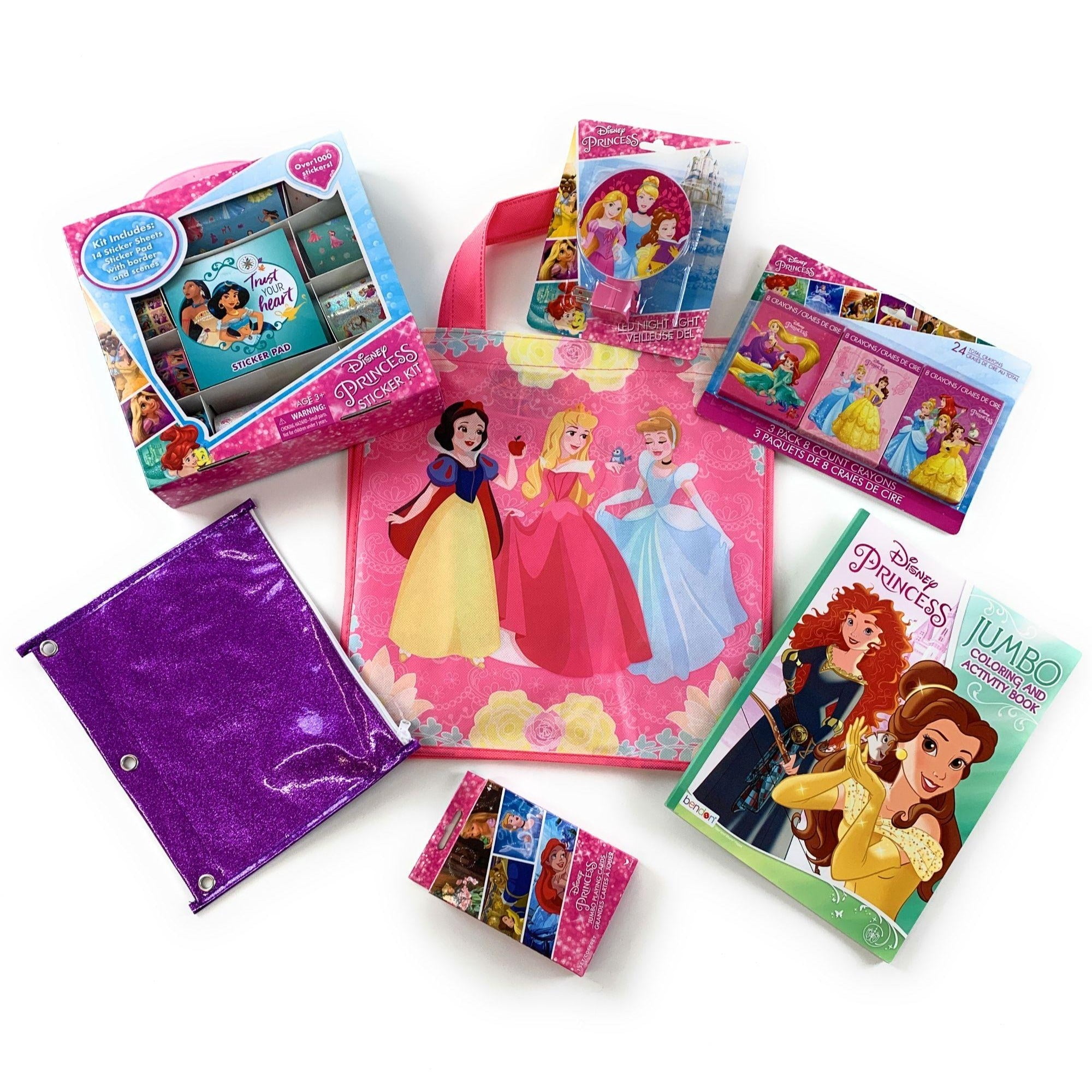 Disney Princess Gift Set Girl Kid Art Activity 7 Piece Cinderella Belle ...