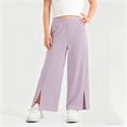 BXSRUTA Girls Wide Leg Pants Elastic Waist Pull on Casual Loose ...