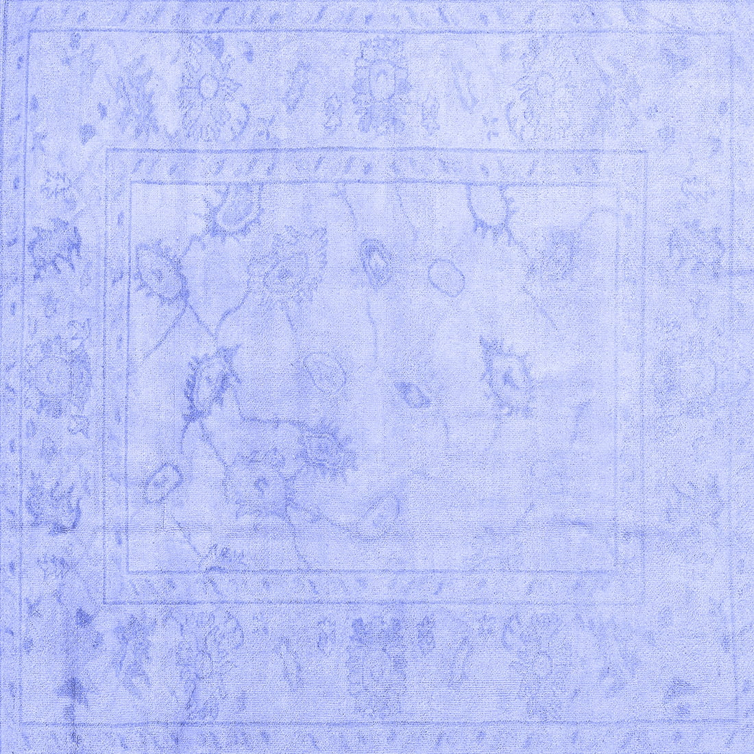 Ahgly Company Indoor Square Oriental Blue Traditional Area Rugs, 7 ...