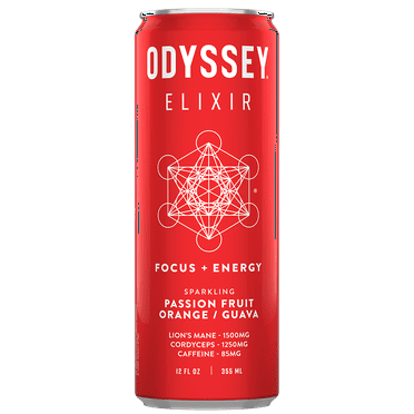 (Pack of 12), Odyssey Elixir Sparkling Energy Drink - Orange Ginger, 12 fl oz - Walmart.com