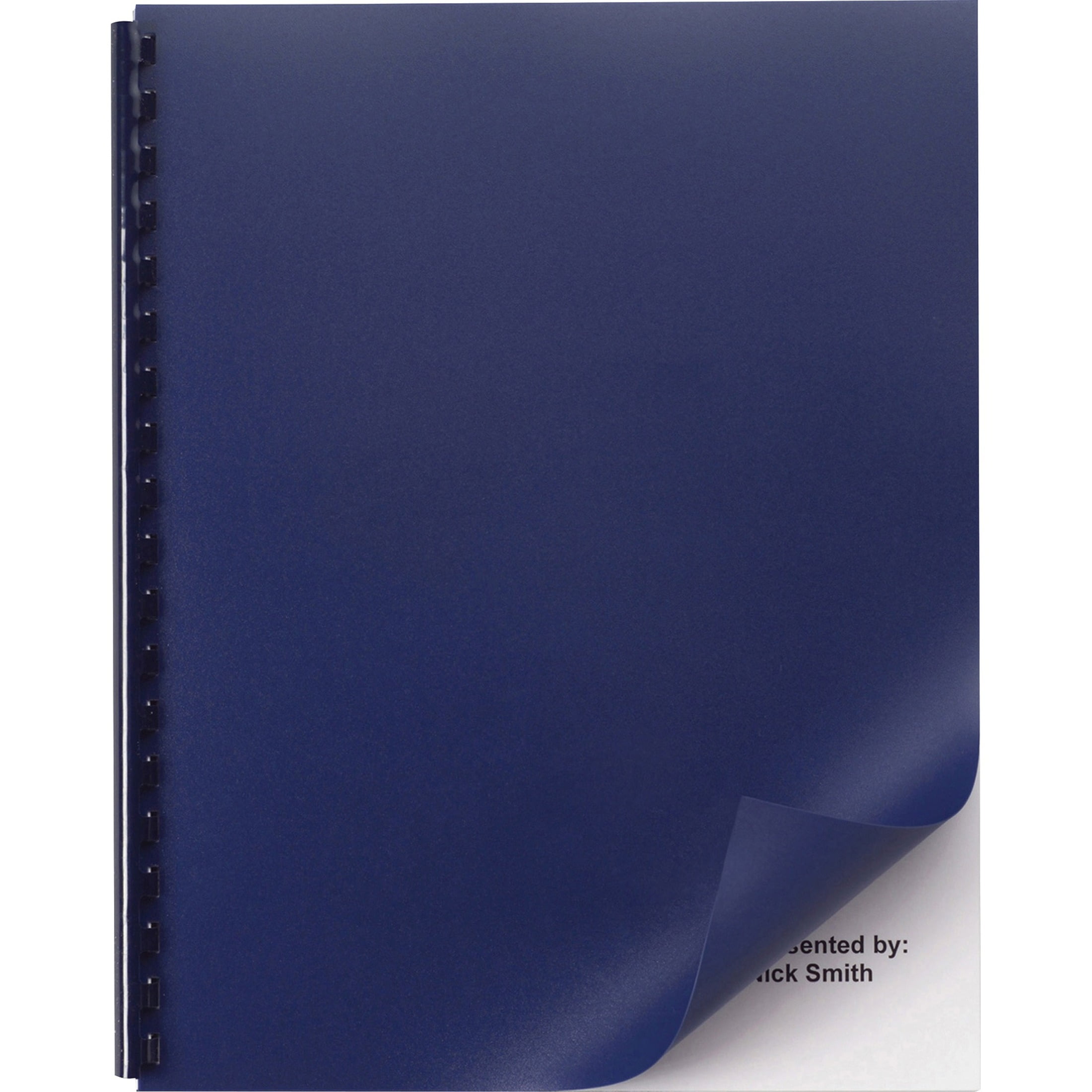 Opaque Plastic Presentation Binding System Covers, 11 X 8 1/2, Navy, 50 ...