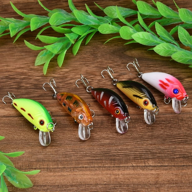 Fish Bait Set,5PCS 5 cm Mini Minnow Fish Bait Fishing Bait Elevated ...