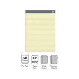 Staples TRU RED Notepads 8.5" x 11.75" Wide Ruled Canary 50 Sheets/Pad ...