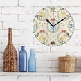 10" Artistic Round Wall Decorative Desk Clock Rabbit and Chicks in ...