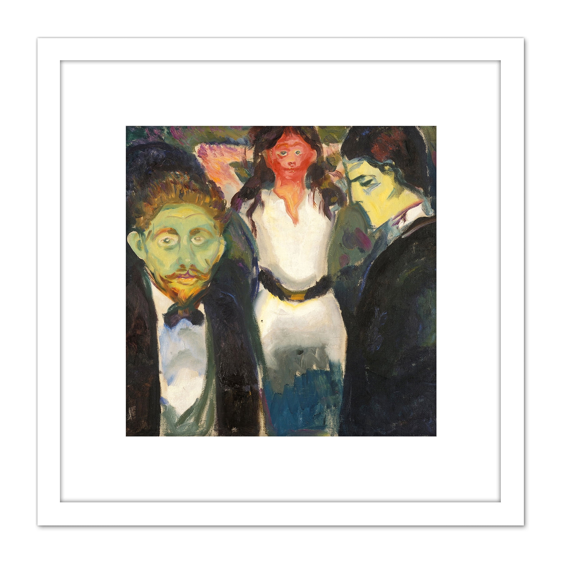 Edvard Munch Jealousy Painting 8X8 Inch Square Wooden Framed Wall Art ...