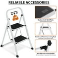 HomGarden 2-Step Steel Ladder, Anti-Slip Wide Pedal, Foldable ...