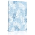 Baby Blue White Palm Leaves Canvas Wall Art for Living Room, Botanical ...