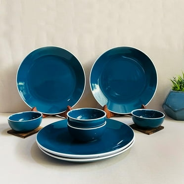 32 PC Spin Wash Dinnerware Dish Set for 8 Person | Mugs, Salad and ...